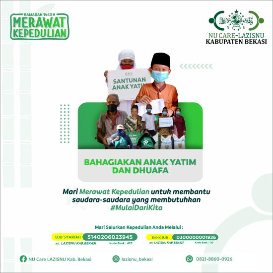 Donasi Bahagiakan Yatim dan Dhuafa - NU Care Lazisnu Kabupaten Bekasi